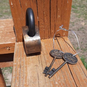 Large Heavy Brass FORD Lock Padlock & 2 Keys Both Marked Ford Works ...
