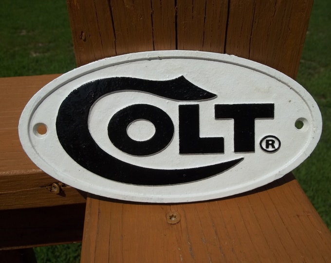 Cast Iron Oval Colt Firearms Sign Plaque Garage Fence Yard - Etsy