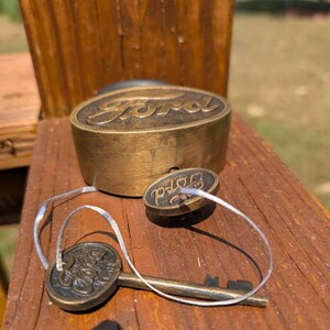 Large Heavy Brass FORD Lock Padlock & 2 Keys Both Marked Ford Works ...