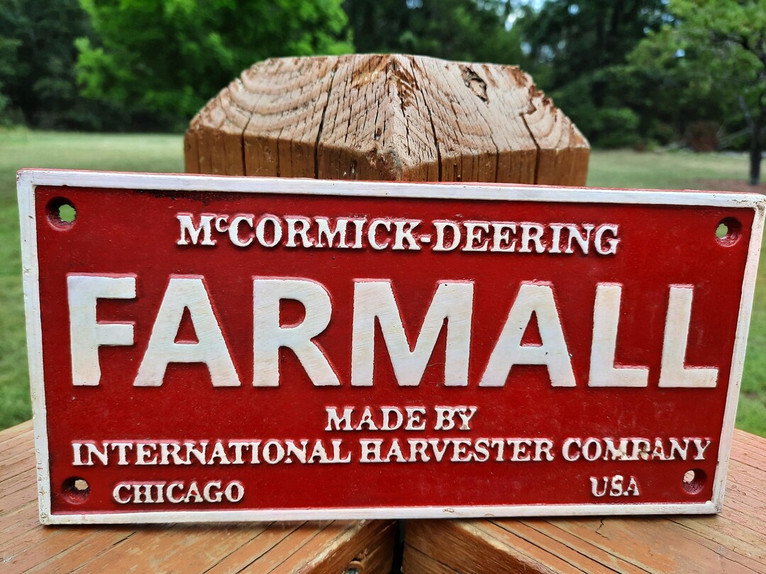 Cast Iron Mccormick Deering Farmall Sign Made by International ...