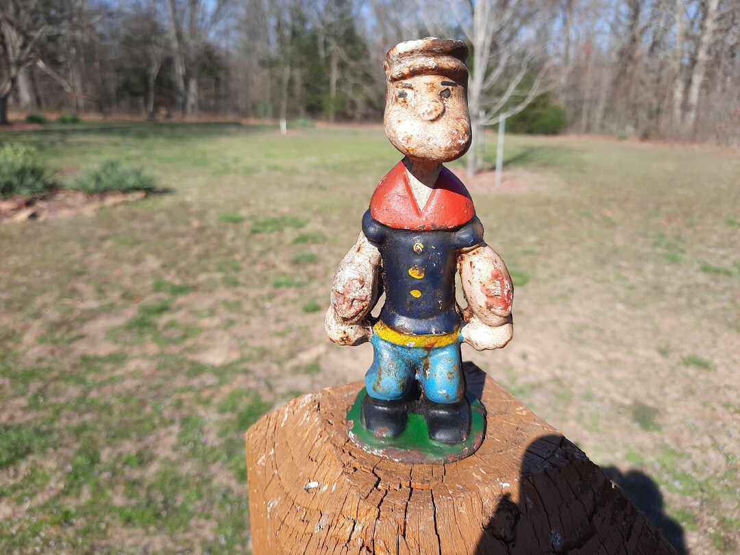 Vintage Cast Iron Popeye the Sailor Man Cartoon Comic Book Bank Savings ...