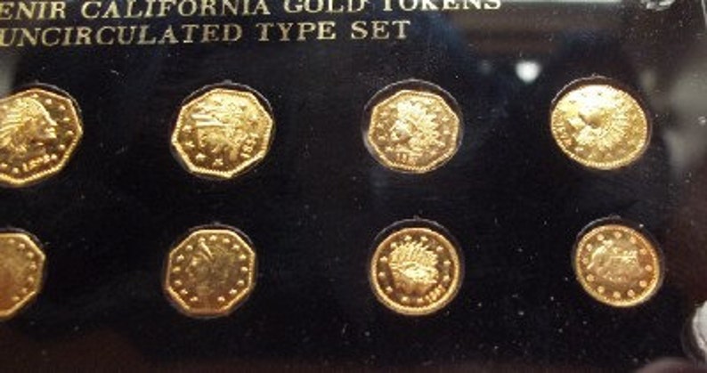Souvenir California Gold Tokens Uncirculated Type Set! 10 Tokens in ...