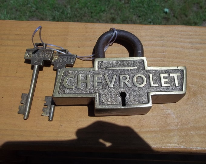 Large Heavy Brass CHEVROLET Chevy Lock Padlock & 2 Keys Both - Etsy