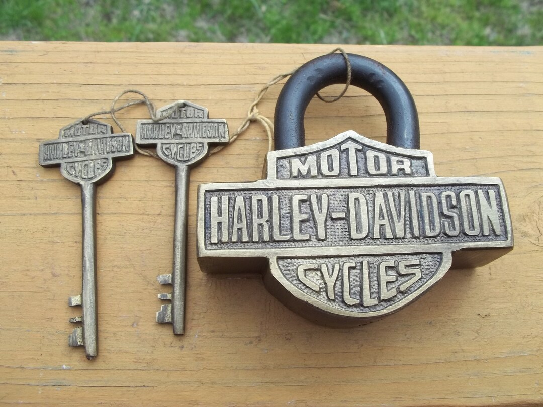 Large Heavy Brass Harley Davidson Motor Cycles Lock Padlock & - Etsy