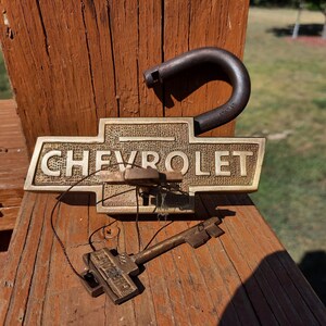 Large Heavy Brass CHEVROLET Chevy Lock Padlock & 2 Keys Both Marked ...