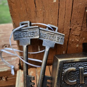 Large Heavy Brass CHEVROLET Chevy Lock Padlock & 2 Keys Both Marked ...