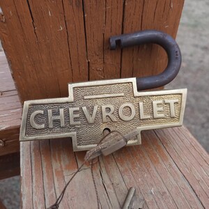 Large Heavy Brass CHEVROLET Chevy Lock Padlock & 2 Keys Both Marked ...