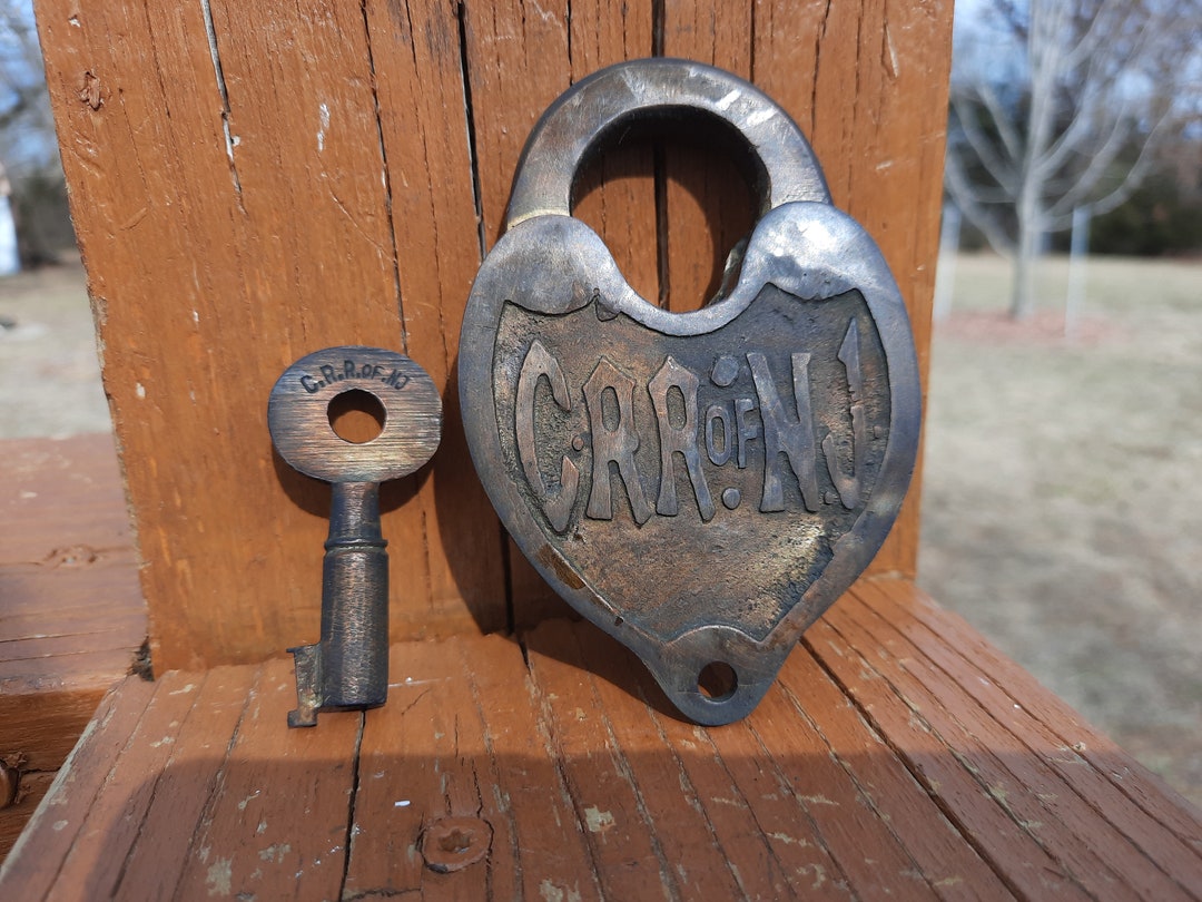 Brass Central Railroad of New Jersey Lock Railway Padlock Train ...