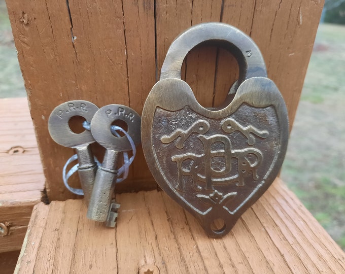 Heavy Brass PRR Railroad Lock PENNSYLVANIA RAILROAD Padlock Railway ...