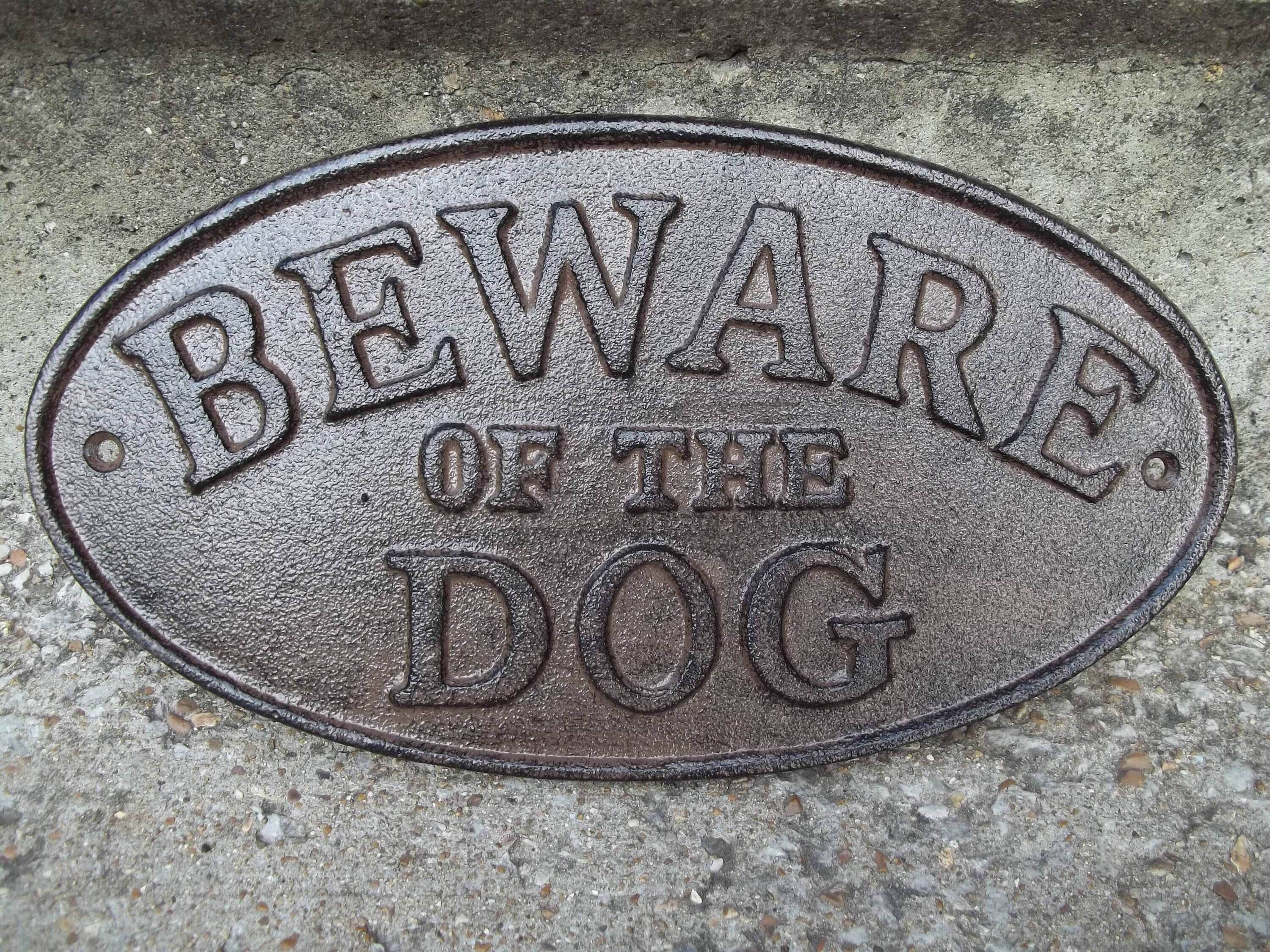 Cast Iron BEWARE Of The DOG Sign Plaque Gate Yard Fence Sign | Etsy