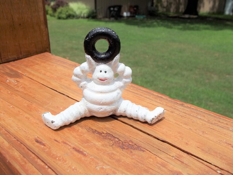 Small Cast Iron Hand Painted MICHELIN Man Bibendum Figurine | Etsy