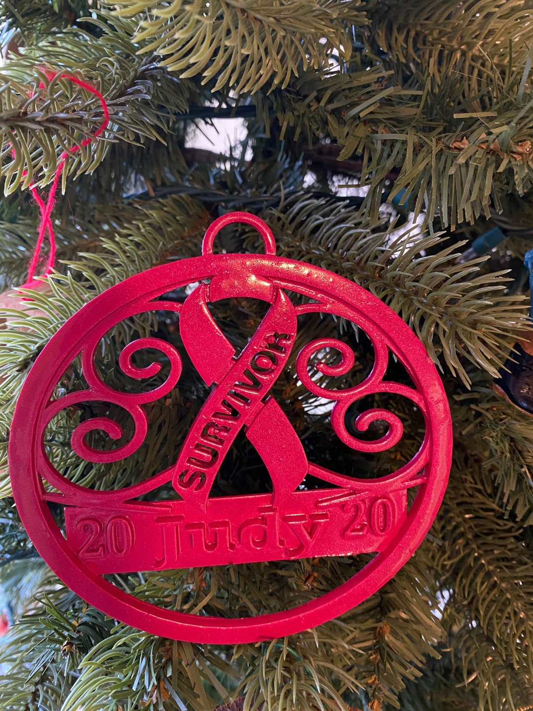 Personalized Breast Cancer Survivor Ornament - Customizable Gift for ...