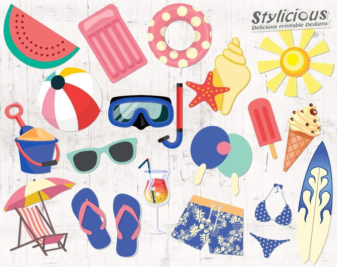 Pool / Beach / Summer Clipart Images - Summer Digital Scrapbook Kit ...
