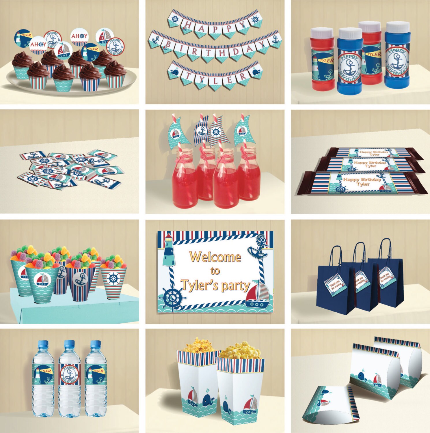 Nautical Birthday Party Theme – DIY Full Package Printable ...