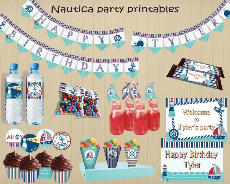 Nautical Birthday Party Theme – DIY Full Package Printable ...