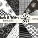 Black and White Digital Paper Pack - B&W Graphic Patterns Digital Paper ...