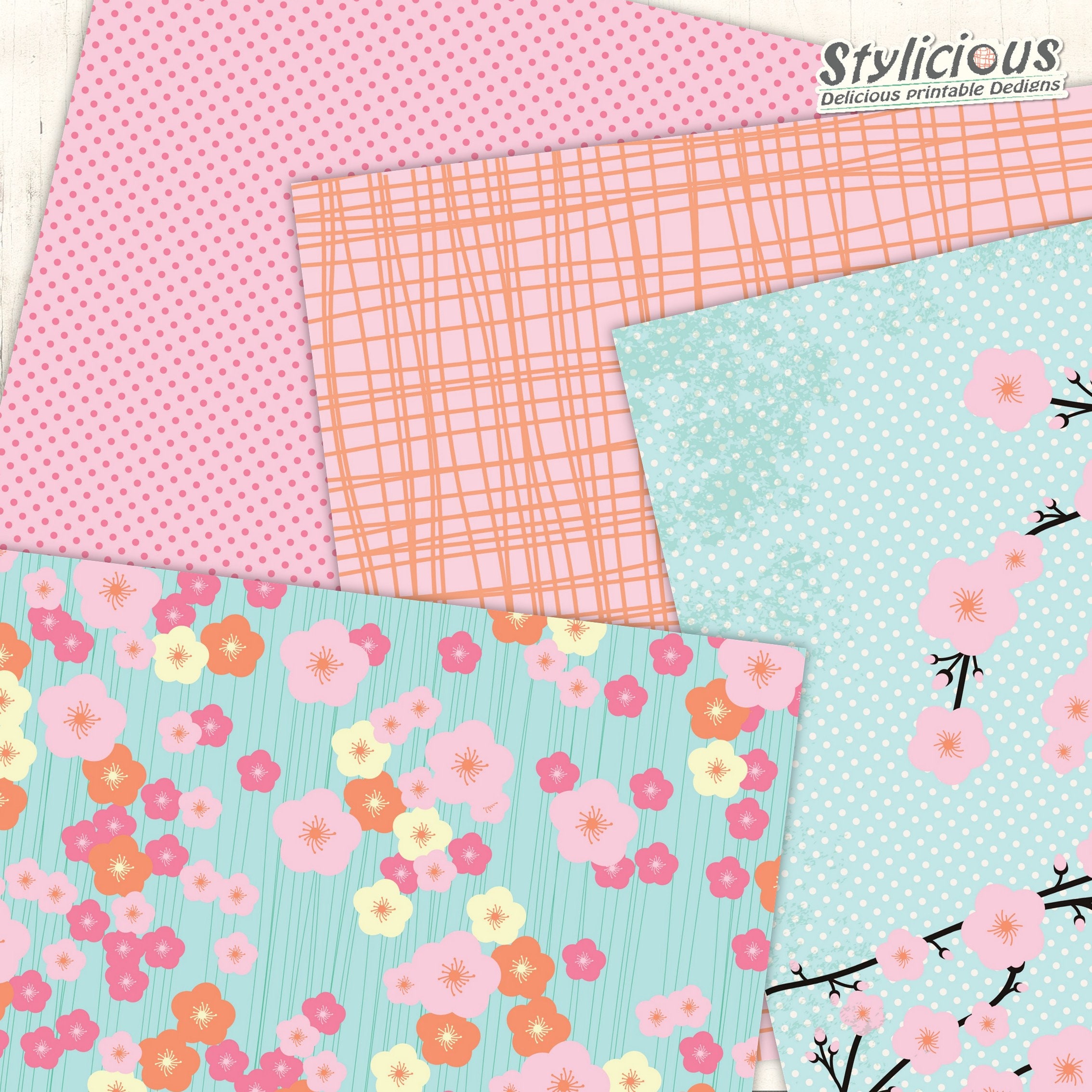 Sakura Digital Paper - Cherry Blossom / Spring Printable Paper ...