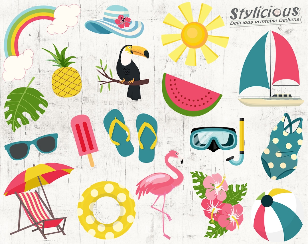Summer Fun Clipart Set - Digital Scrapbooking Embellishment ...