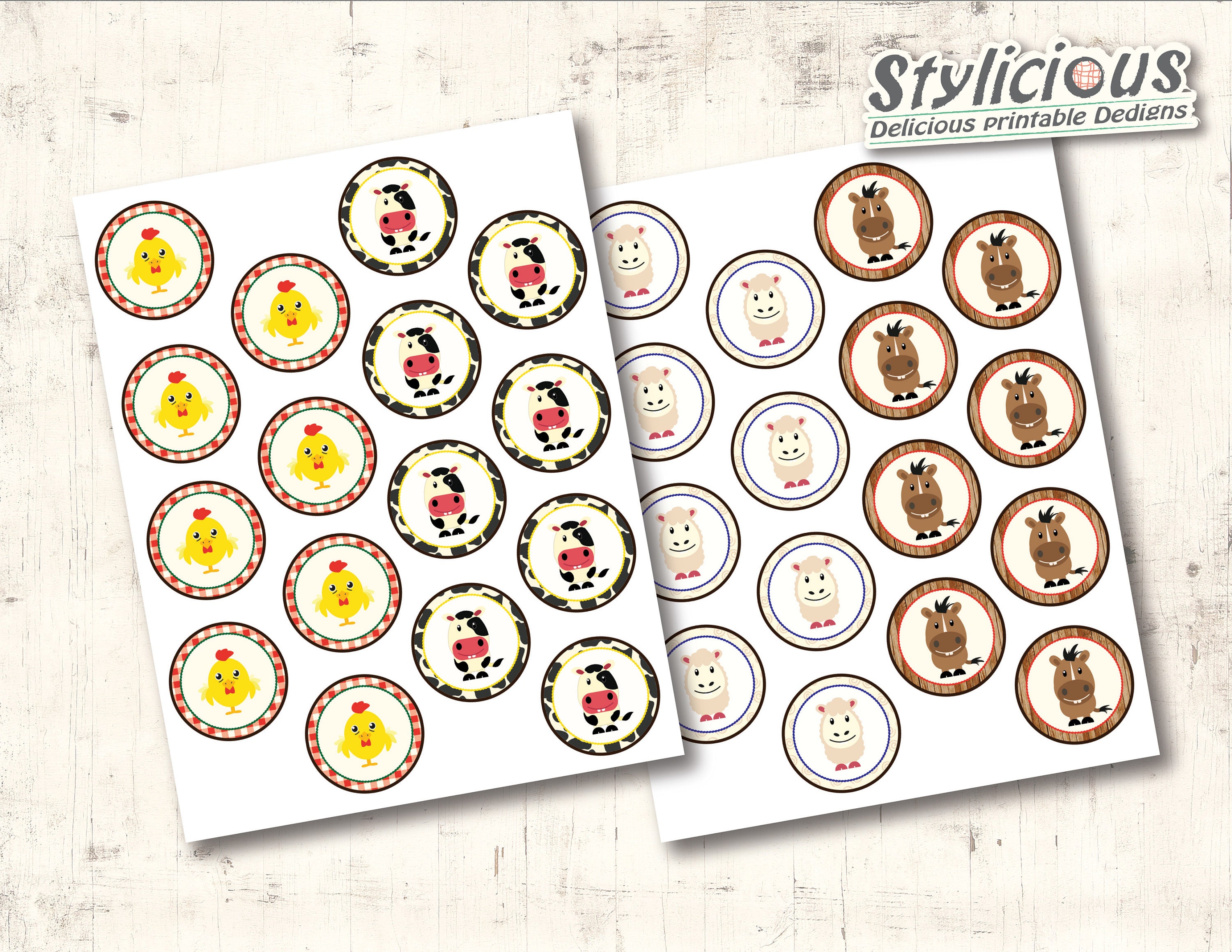 Farm Birthday Party Theme - DIY Printable Cupcake Toppers and Wrappers ...