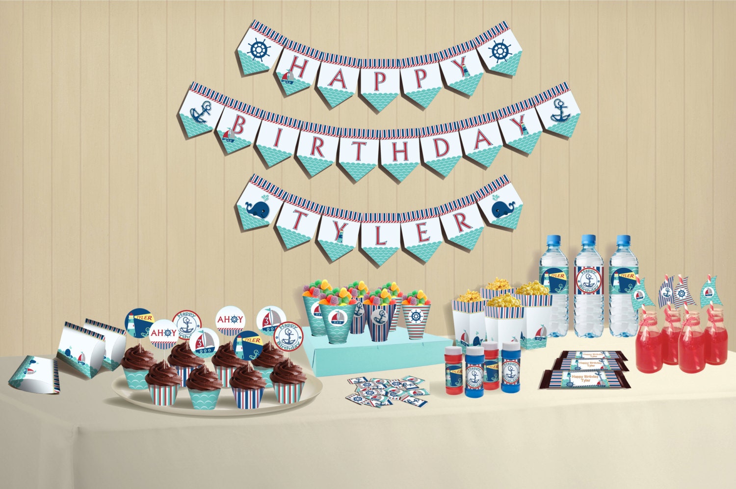 Nautical Birthday Party Theme – DIY Full Package Printable ...