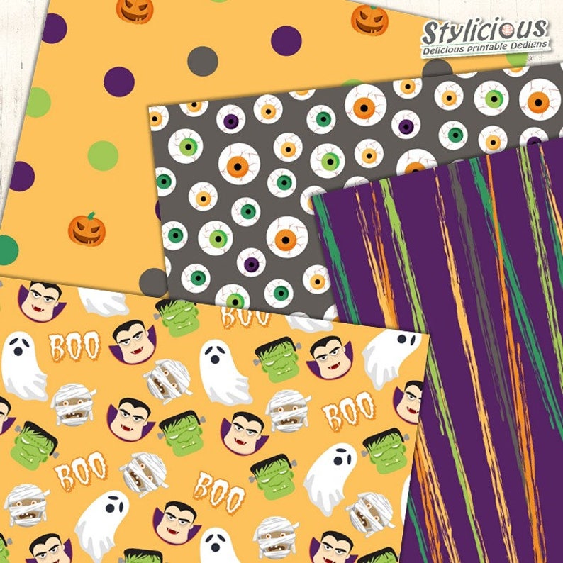 Halloween Digital Paper, Halloween Background, Halloween Digital ...
