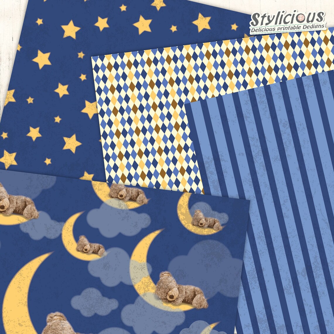 Sweet Dreams Pattern Digital Paper Pack Baby Printable Paper - Etsy