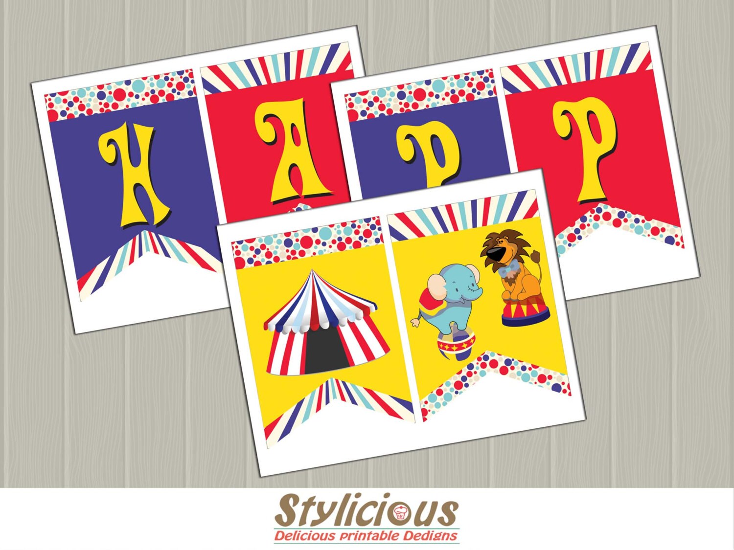 Circus Birthday Party Theme – DIY Happy Birthday Banner Printable - Etsy