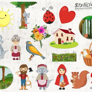 Red Riding Hood Clipart Set - Fairy Tale Digital Scrapbooking ...