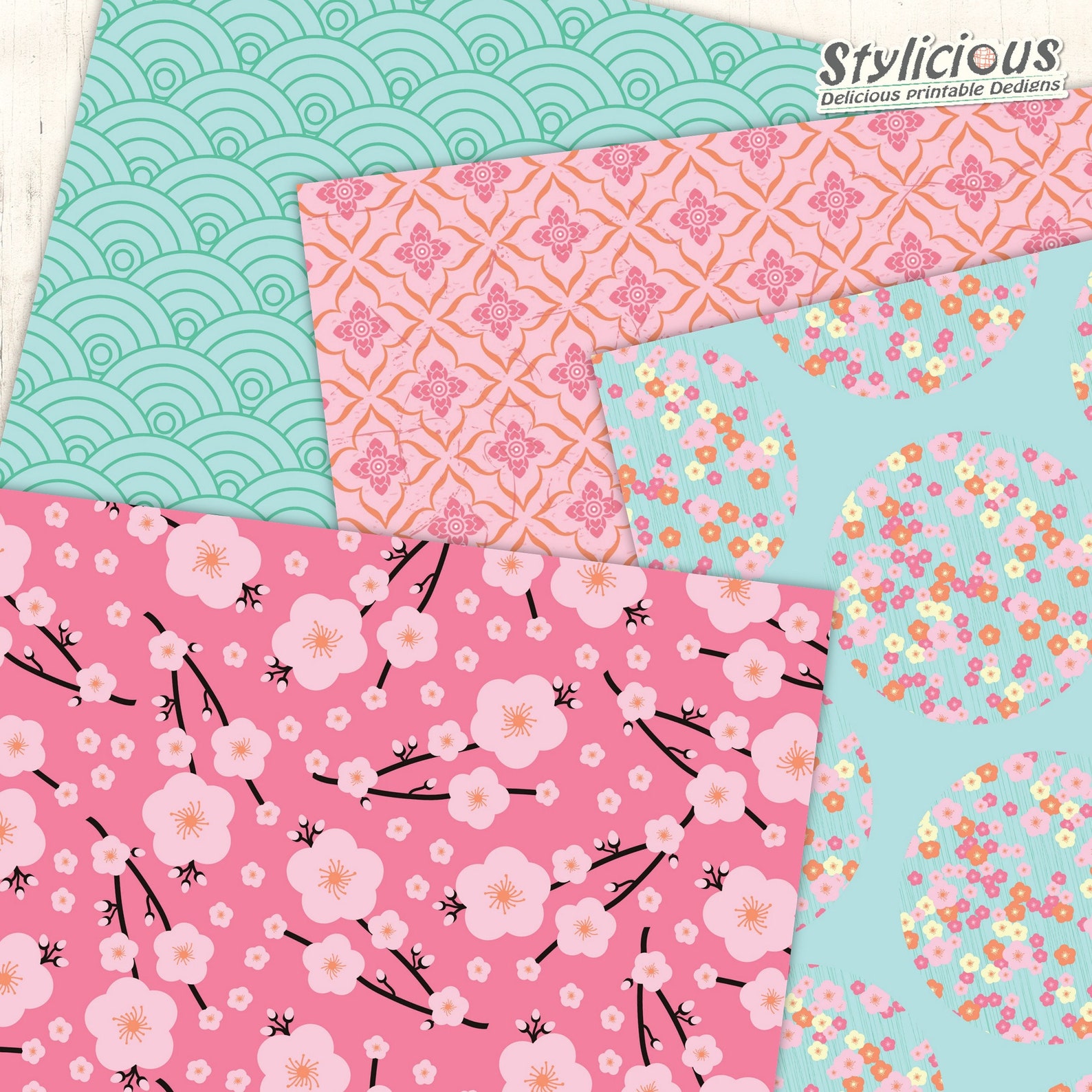 Sakura Digital Paper - Cherry Blossom / Spring Printable Paper ...