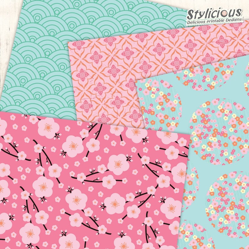 Sakura Digital Paper Cherry Blossom / Spring Printable Paper | Etsy