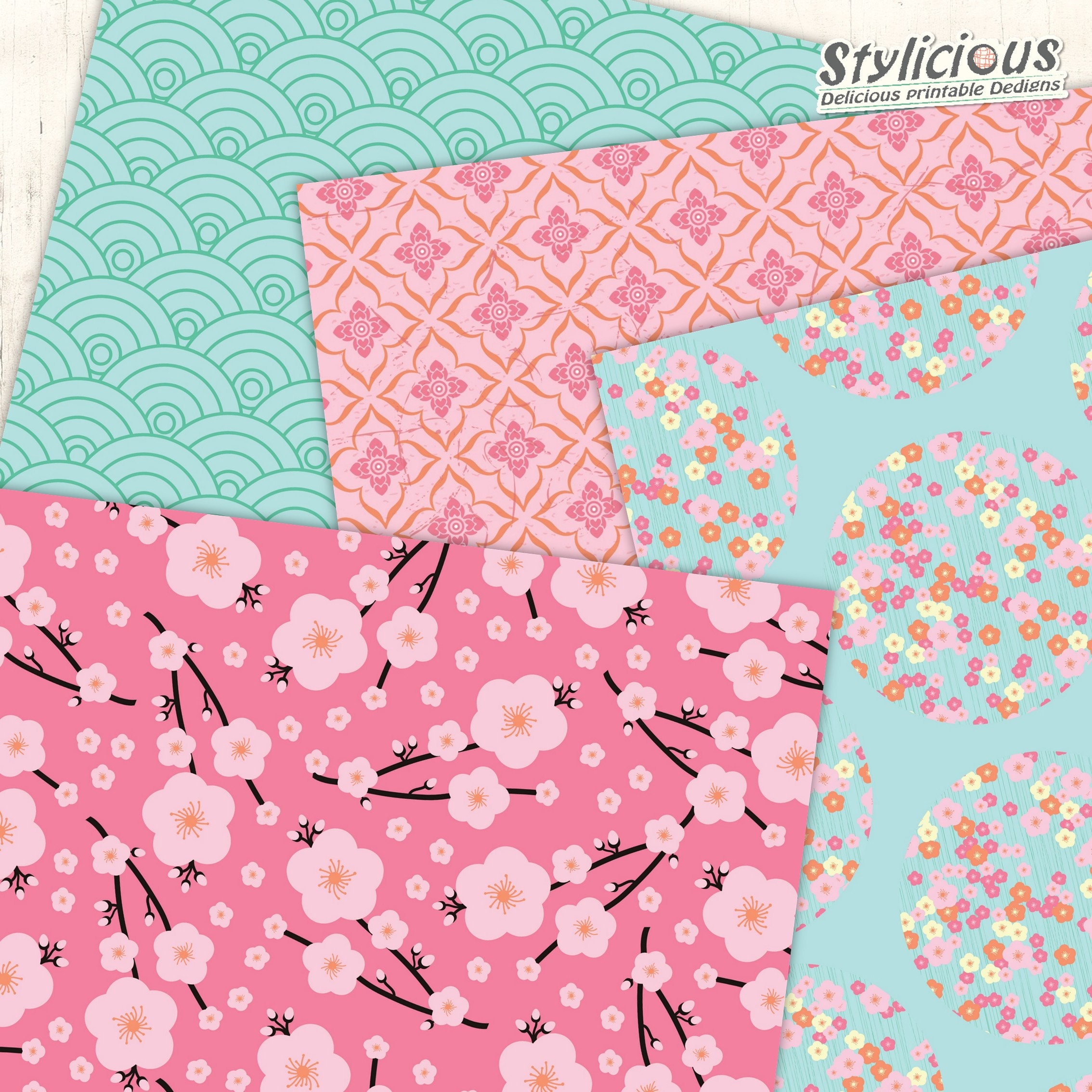Sakura Digital Paper - Cherry Blossom / Spring Printable Paper ...