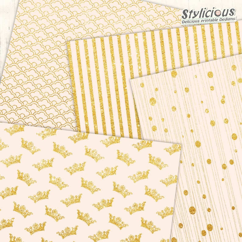 Pink and Gold Digital Paper Pack - Printable Digital Paper Set ...