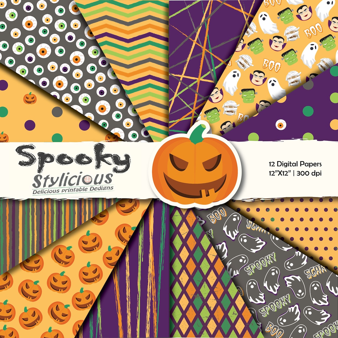 Halloween Digital Paper, Halloween Background, Halloween Digital ...