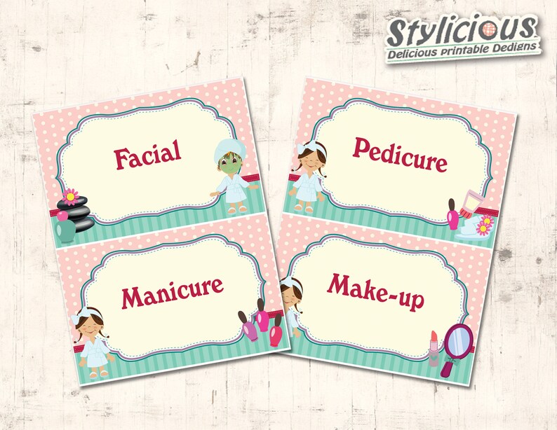 Spa Party Manicure Pedicure Facial Make up Signs - Etsy