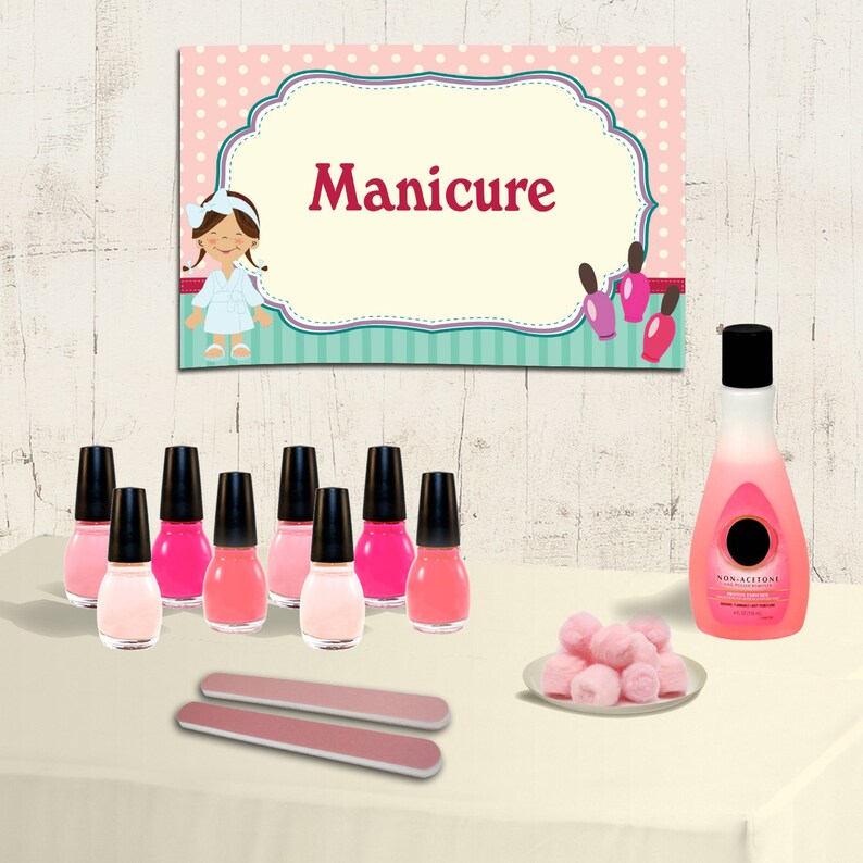 Spa Party - Manicure, Pedicure, Facial, Make up Signs - Printable - Spa ...
