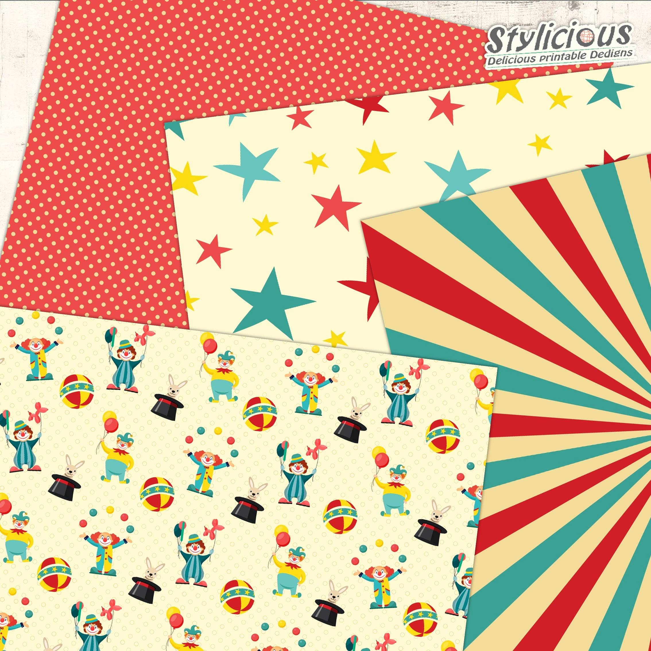Circus Scrapbook Paper Pack - Carnival Printable Digital Paper Pack ...