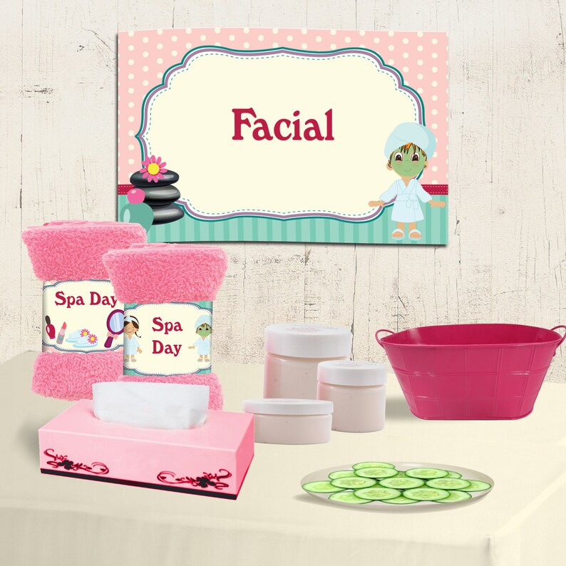 Spa Party - Manicure, Pedicure, Facial, Make up Signs - Printable - Spa ...