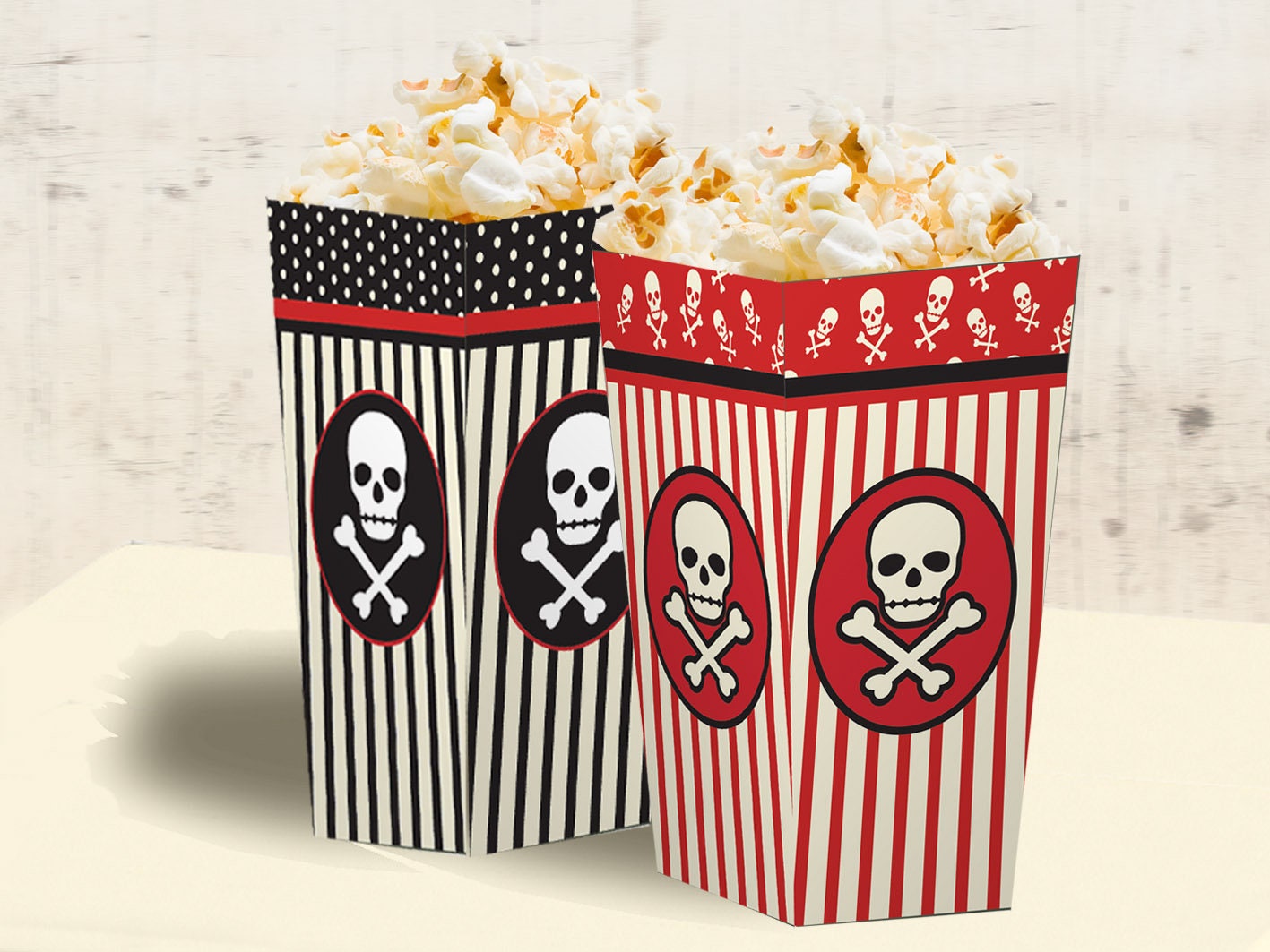 DIY Popcorn Box Printable - Pirate Birthday Party Theme - Instant ...