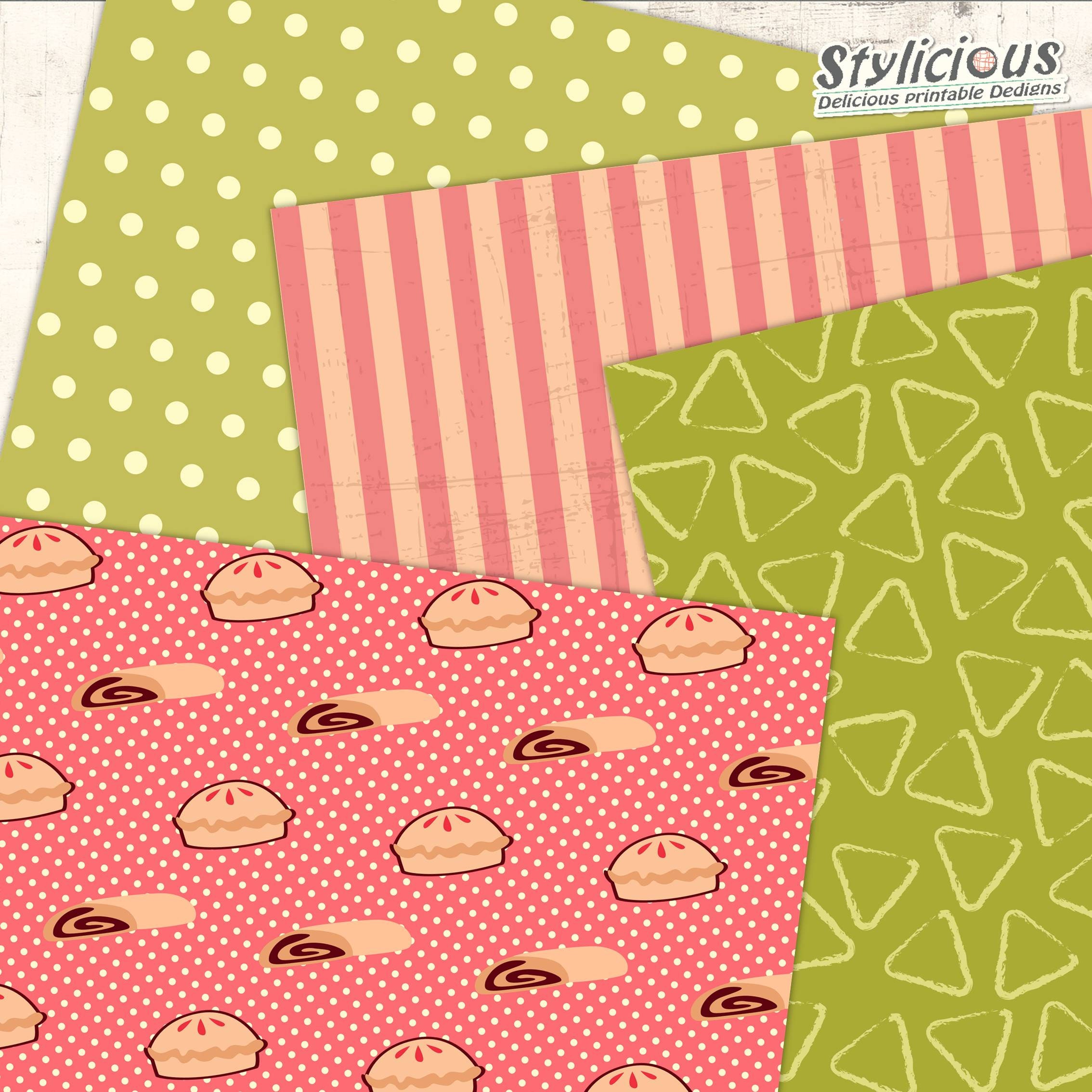 Apple Pie Printable Paper Apples & Pears Digital Paper Pack - Etsy