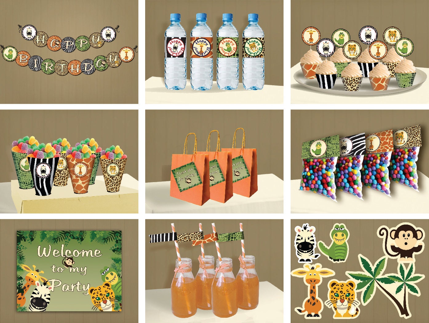 Safari Theme Birthday – Jungle Party Theme DIY Printable Package - Zoo ...
