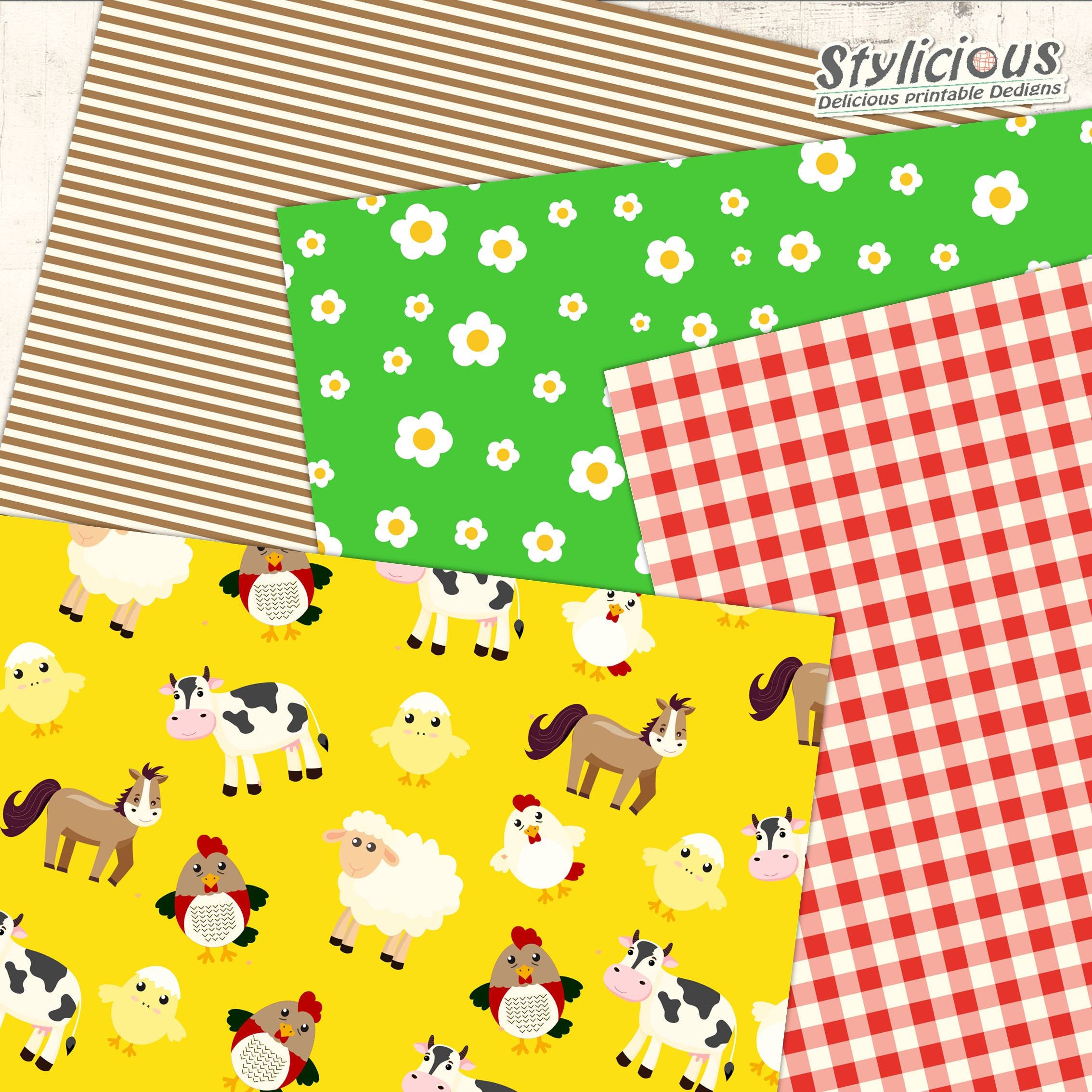 Farm Life Scrapbook Paper Pack - Farming Printable Digital Paper Pack ...