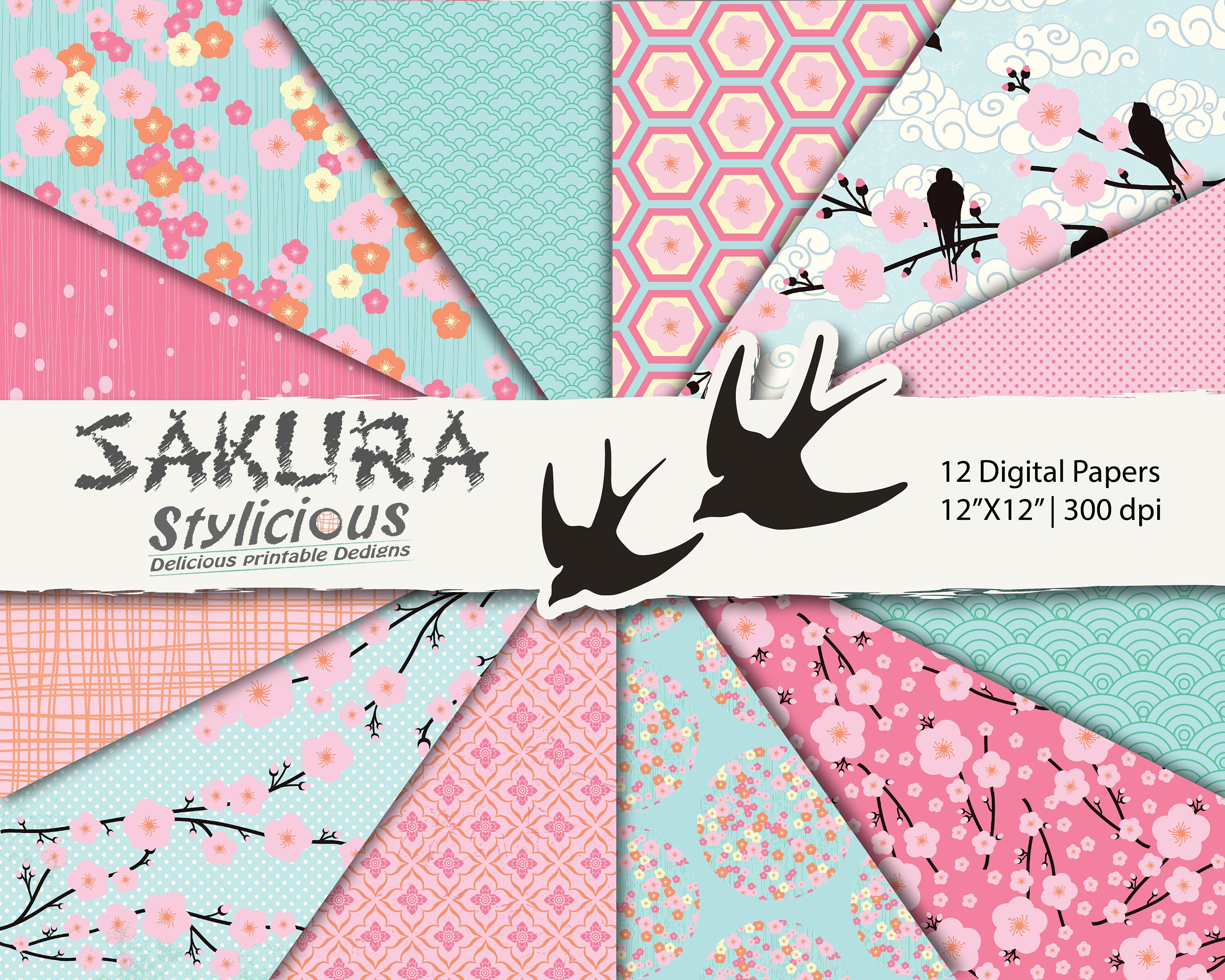 Sakura Digital Paper - Cherry Blossom / Spring Printable Paper ...