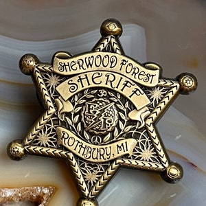 Sherwood Forest Sheriff Badge Electric Forest Rothbury Michigan Hatpin ...