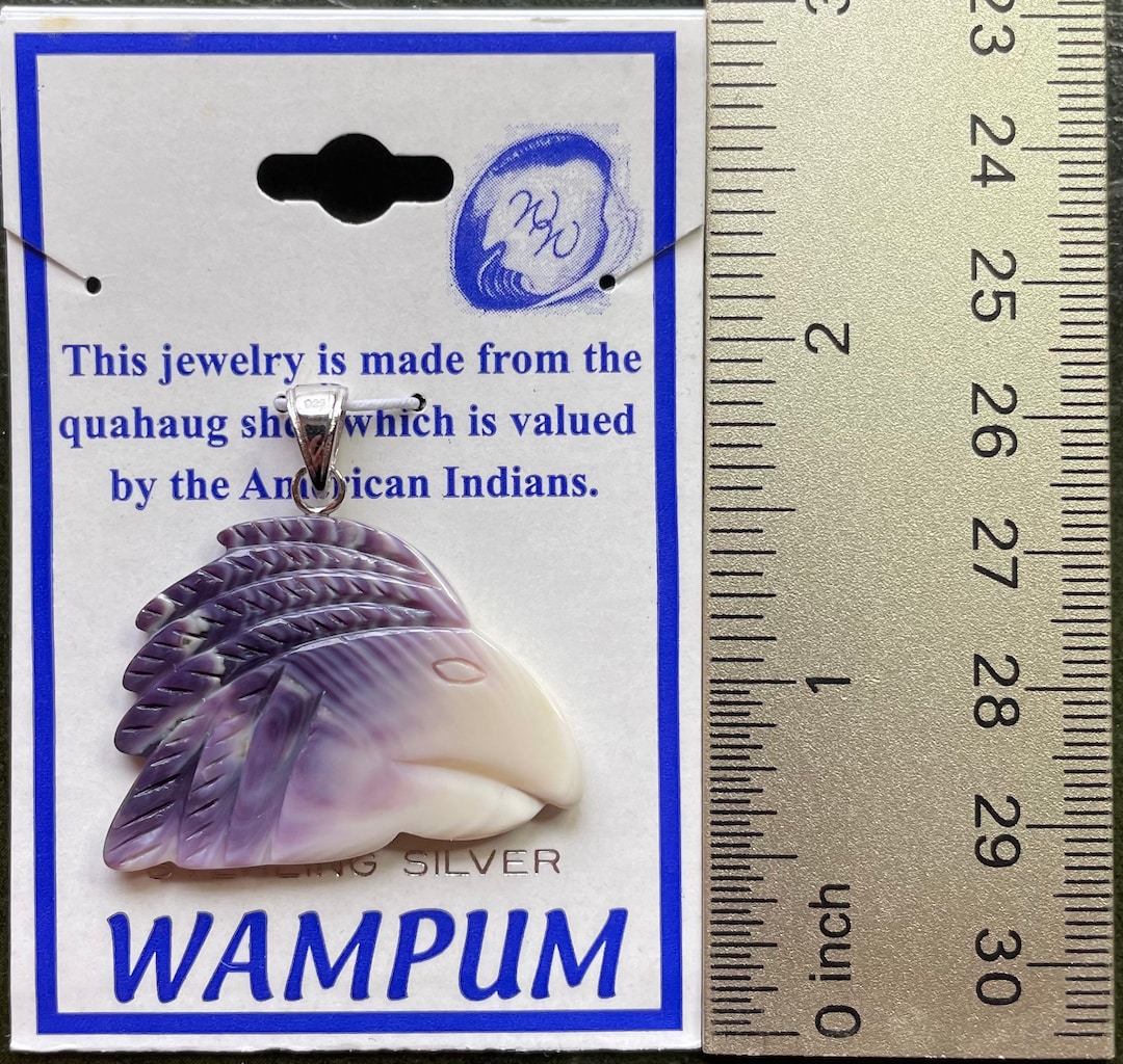 Wampum Quahog Eagle Pendant Sterling Silver - Etsy