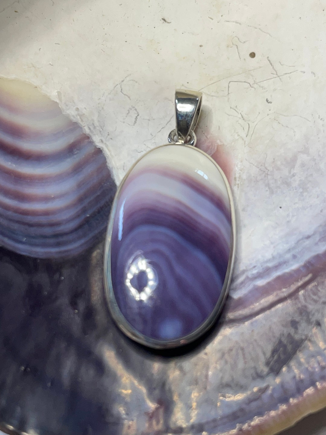 P1075 Large Oval Wampum Quahog Shell Pendant Sterling Silver Jewelry - Etsy