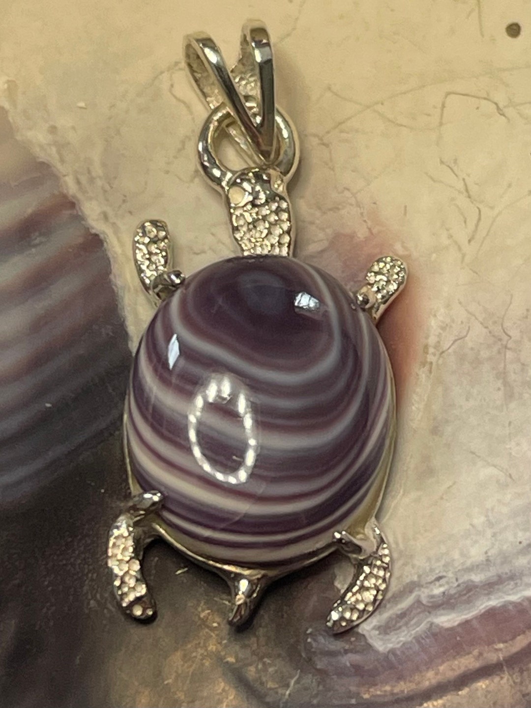 P1055 Turtle Pendant Wampum Quahog Shell Sterling Silver - Etsy