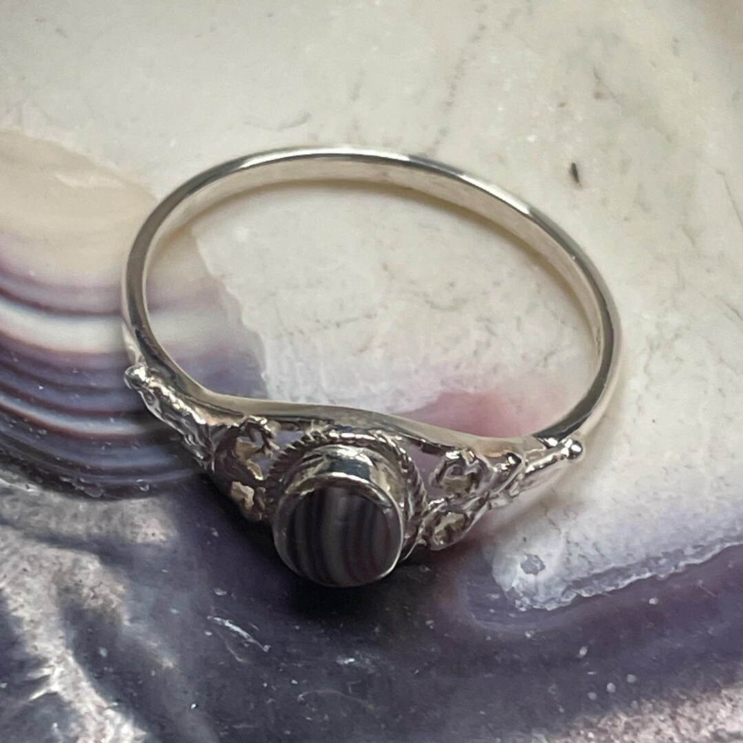 R1029 Round Wampum Quahog Sterling Silver Ring - Etsy
