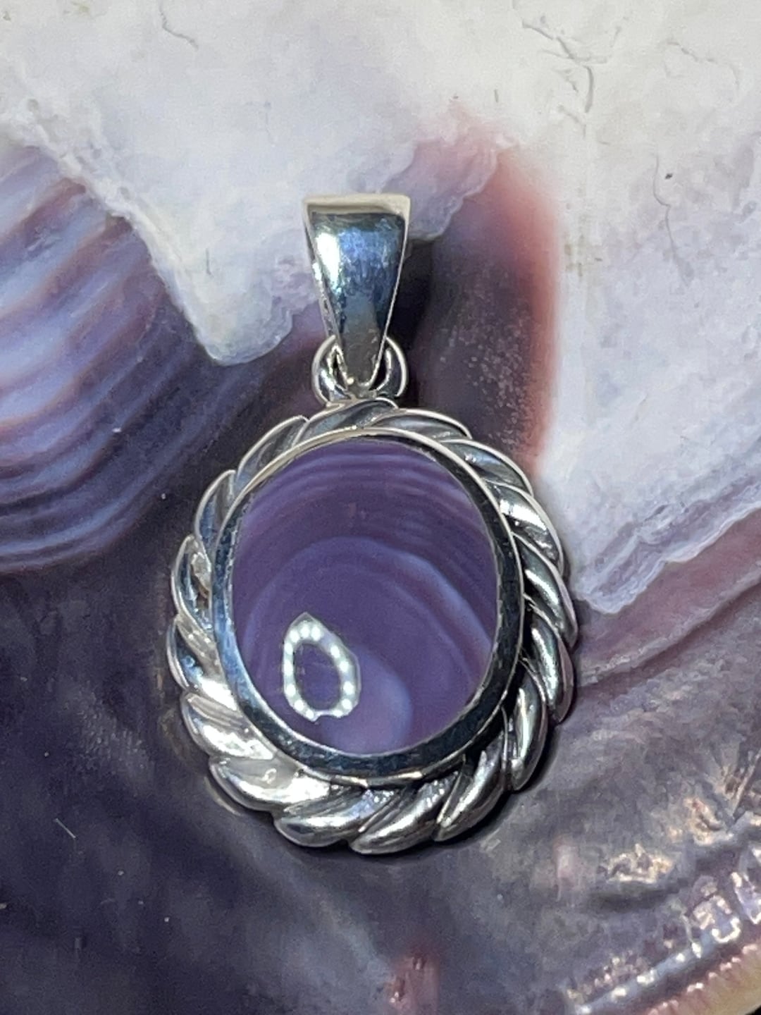 P1092 Rope Pendant Wampum Quahog Shell Sterling Silver - Etsy