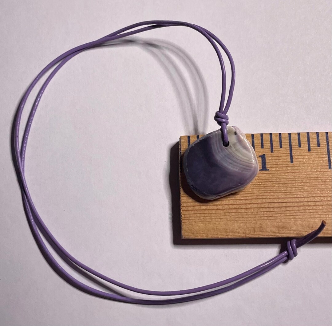 Wampum Pendant Quahog Purple Shell ITI - Etsy