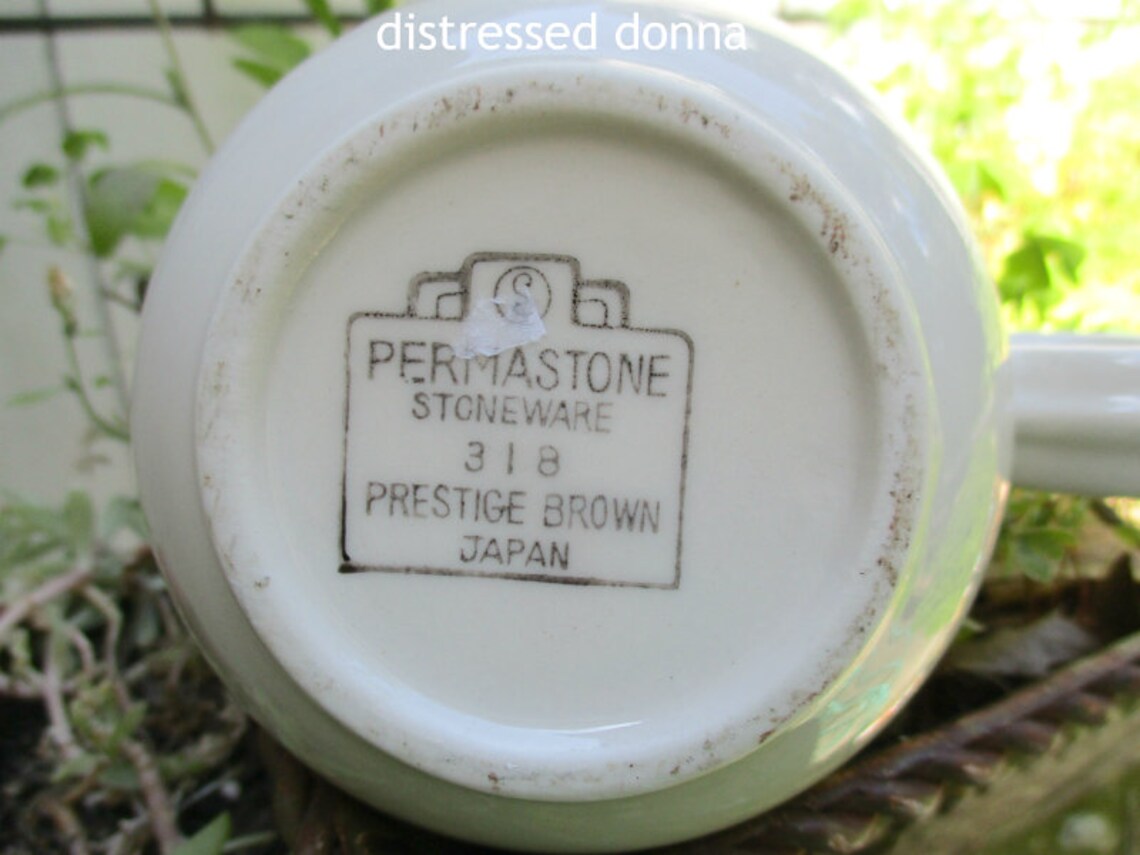 Six Permastone Stoneware Prestige Brown Cups Japan Stylized - Etsy